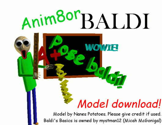 Anim8or Baldi Model Download [3D Models]