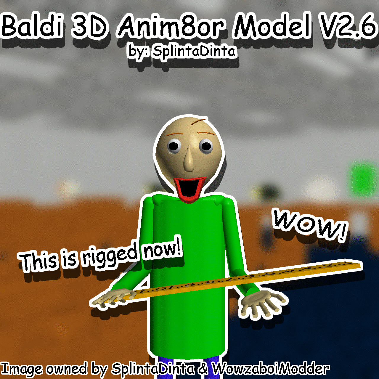 Baldi 3D Anim8or Model V2.6 [3D Models]