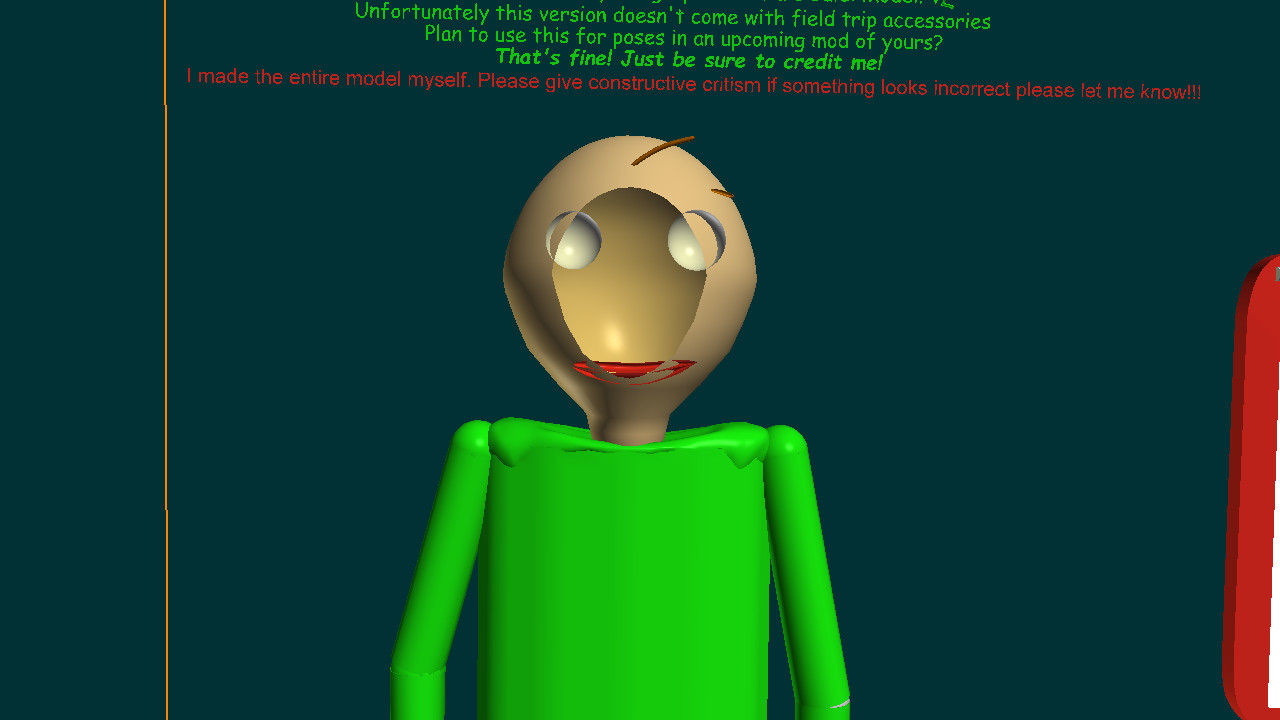 Baldi 3D Anim8or Model V2.6 [3D Models]