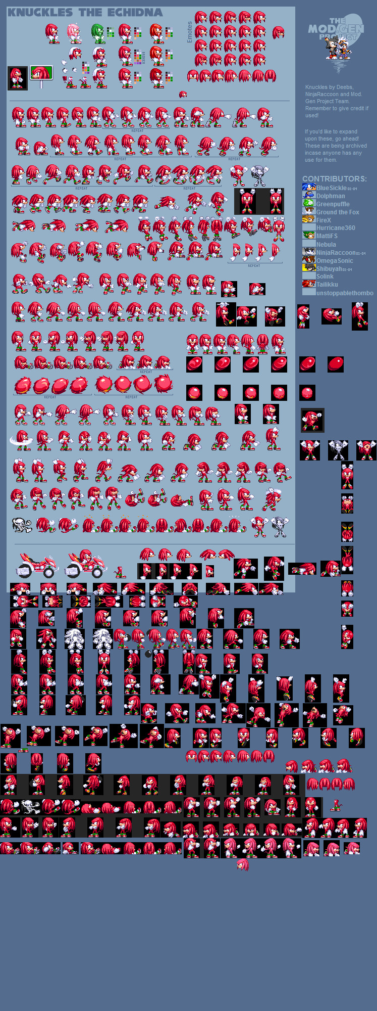 Custom Super Knuckles Sprites Sonic 3 Air Skin Mods Images