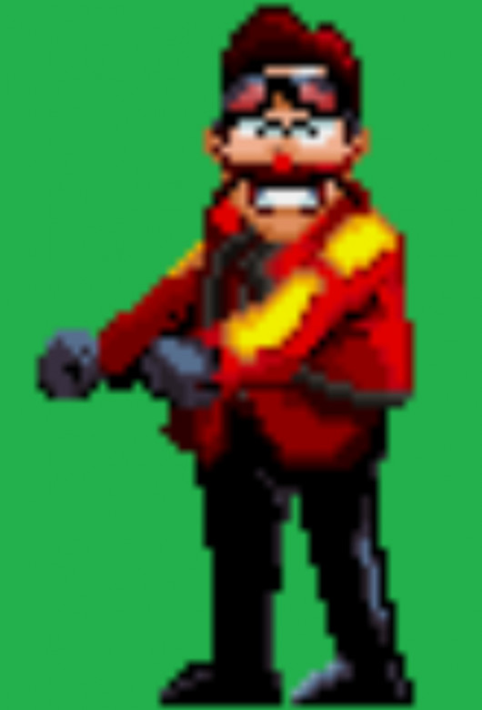 Dr. Robotnik (Jim Carrey) from the Sonic Movie over Dr. Eggman sprites ...