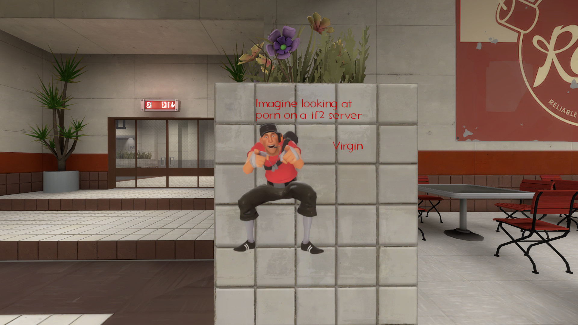 Scout Laughing At Virgins [Team Fortress 2] [Sprays]