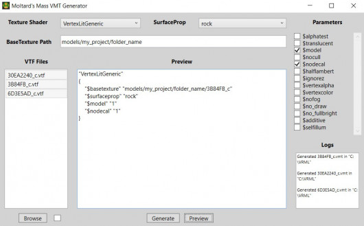 Mass VMT Generator [Source Engine] [Modding Tools]
