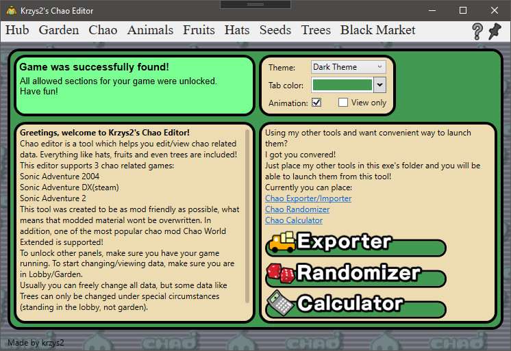 Krzys2's Chao Editor [Sonic Adventure 2] [Modding Tools]