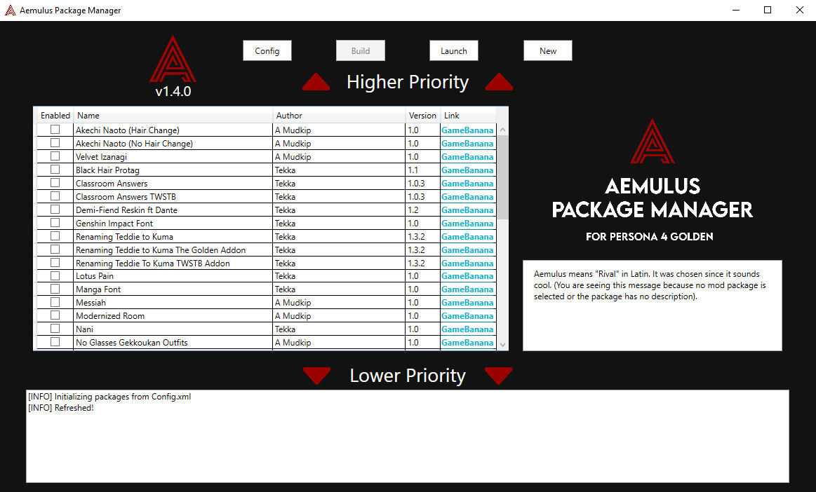 Aemulus Package Manager [Persona 4 Golden (PC)] [Modding Tools]