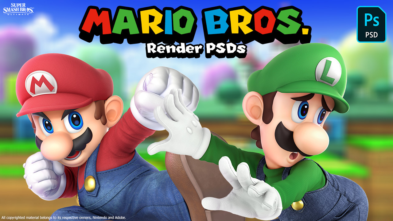 Mario Bros. Render PSDs [Super Smash Bros. Ultimate] [Wares]