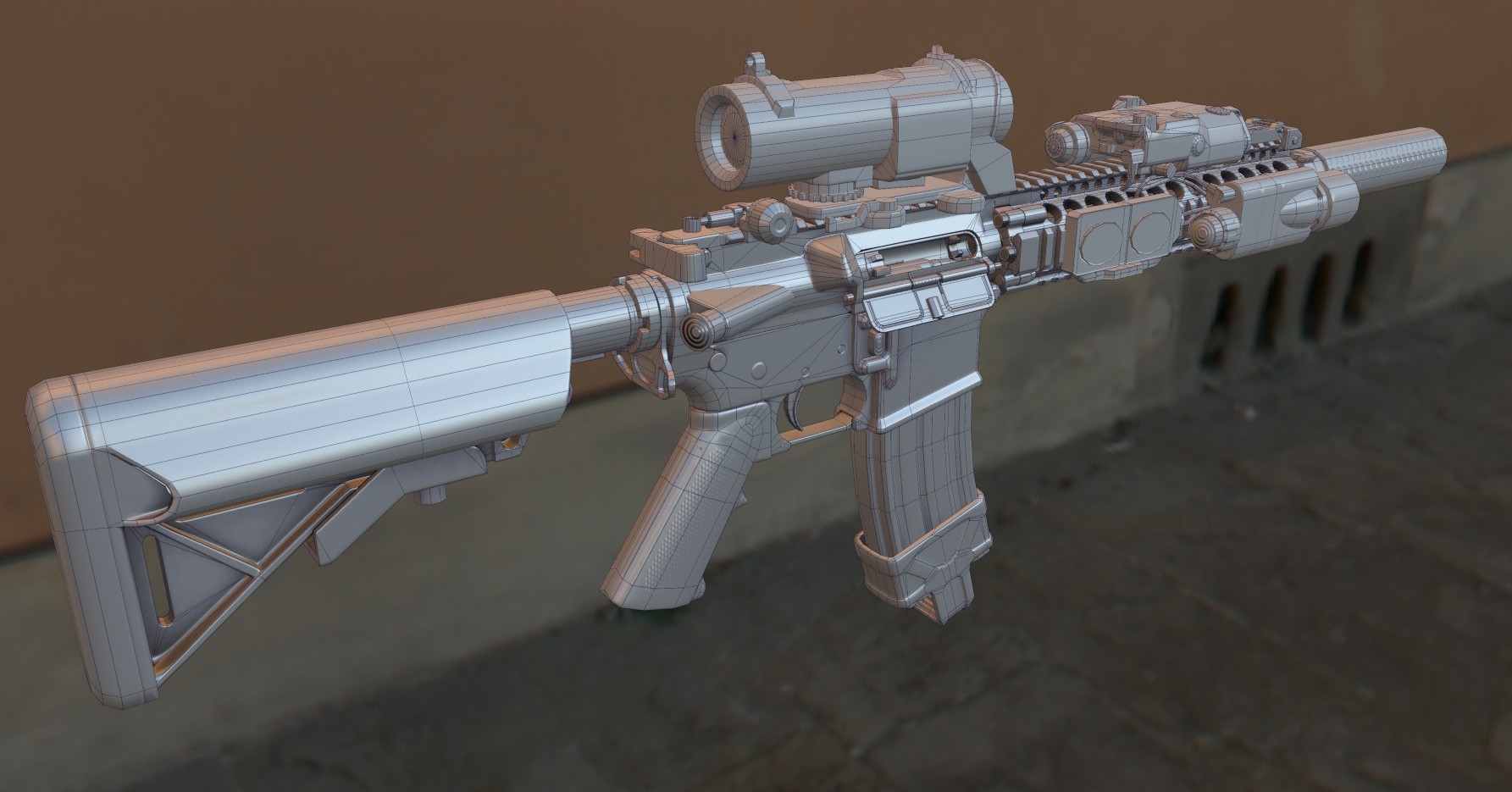 Low Poly MK18 Mod 1 [GameBanana] [Works In Progress]